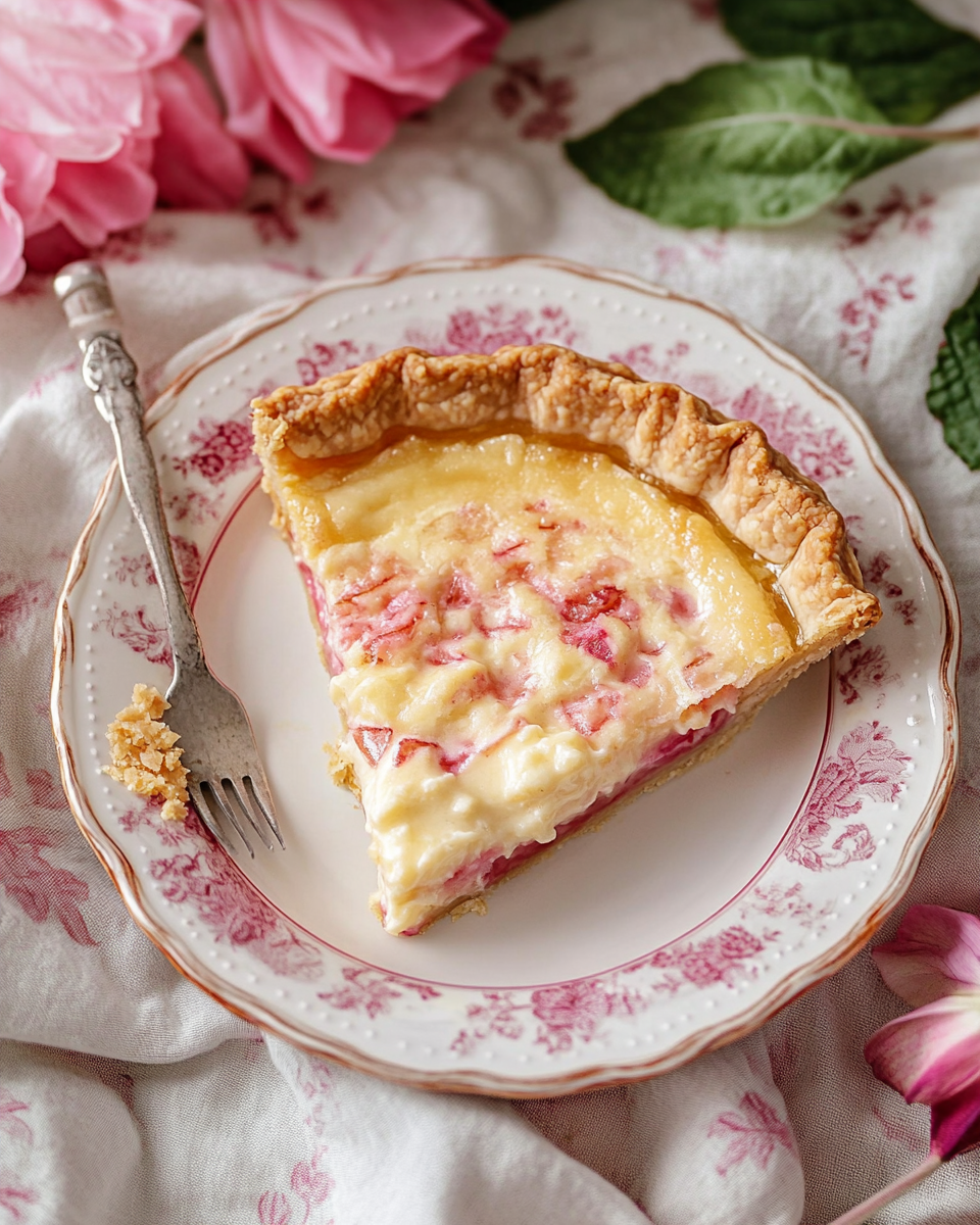 Easy Rhubarb Custard Pie – Vintage Treat
